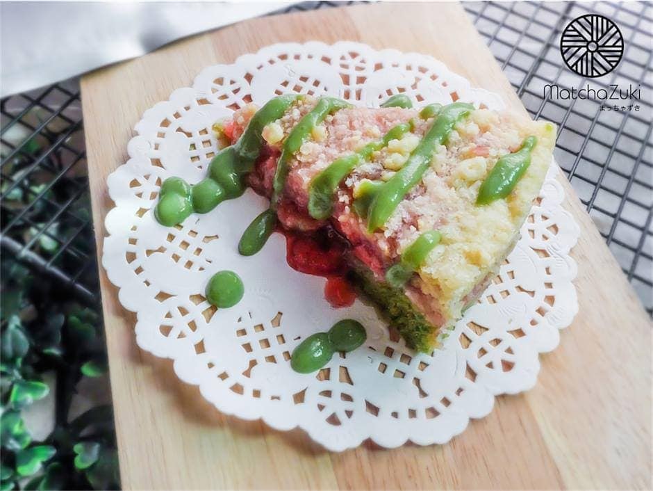 วิธีทำ Matcha strawberry Crumble - MatchaZuki