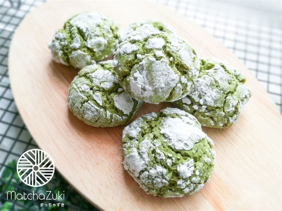 วิธีทำ คุกกี้หิมะชาเขียว Matcha Crinkle Cookies | MATCHAZUKI
